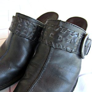 Born | Shoes | Born Lattice Buckle Mules Clogs Leather Black Sz 9 ...